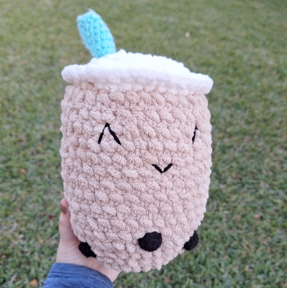 Hand Crafted | Accessories | Handmade Milk Tea Boba Crocheted Plushie ...